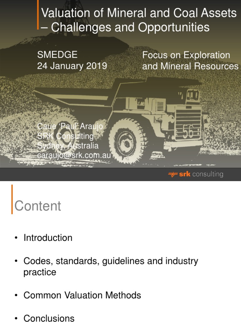 SRK - Valuation of Mineral Assets | PDF | Valuation (Finance) | Mining