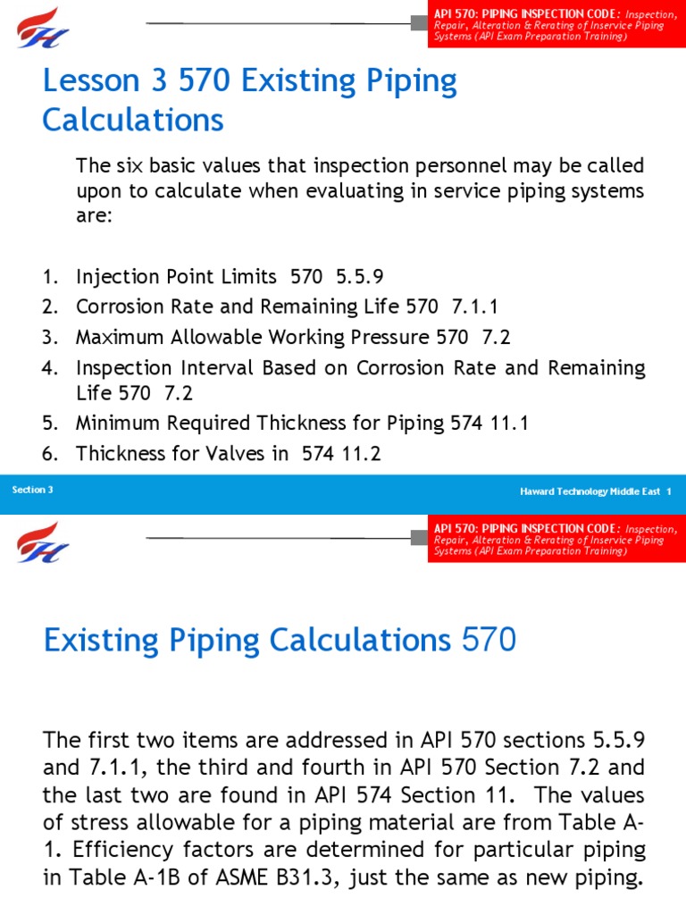 Review API570 Calculations - First | PDF | Pipe (Fluid Conveyance) | Valve