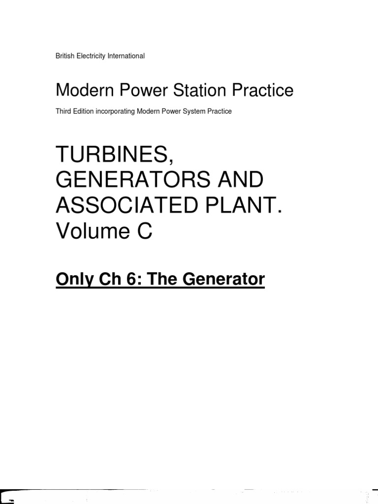 Modern Power Station Practice, VolumeC, Chapter6 (The Generator) | PDF ...