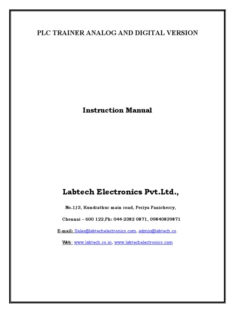 PLC Lab Manual Delta 2018 | PDF | Programmable Logic Controller | Computing