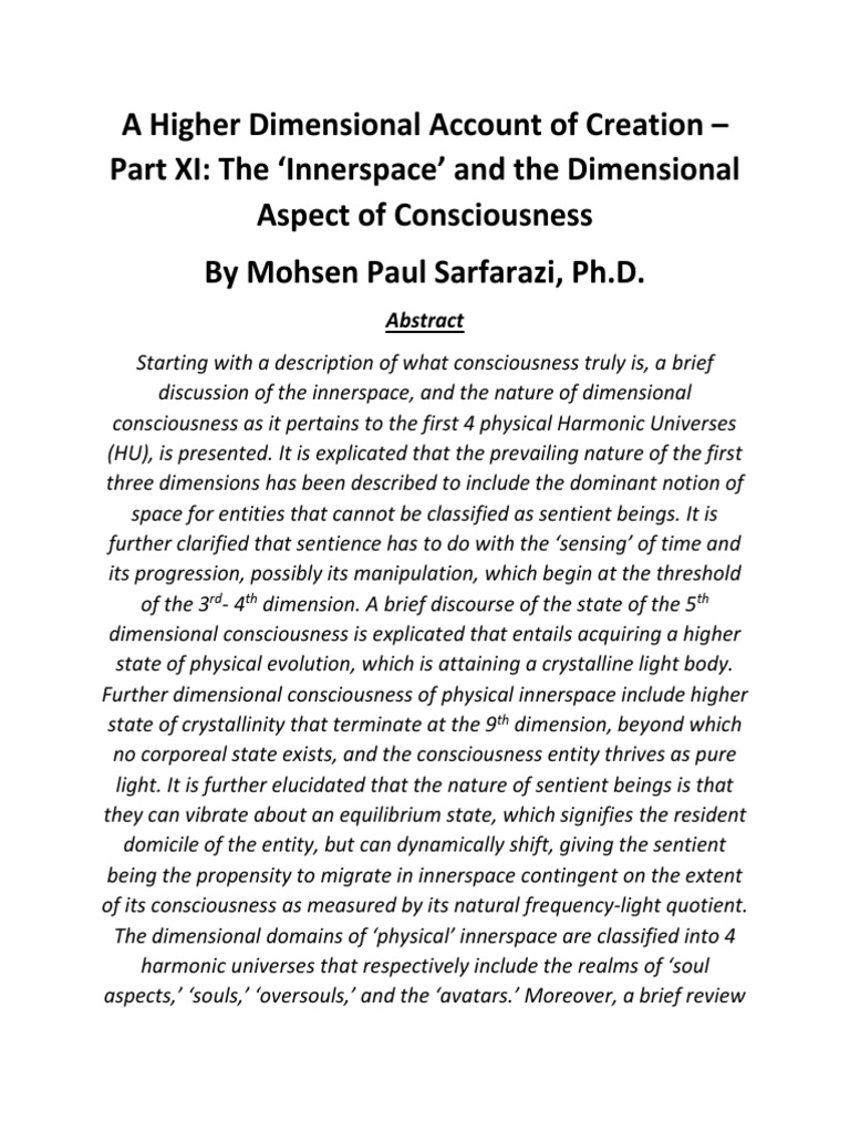 Understanding the Dimensions of Consciousness: A Discussion of ...