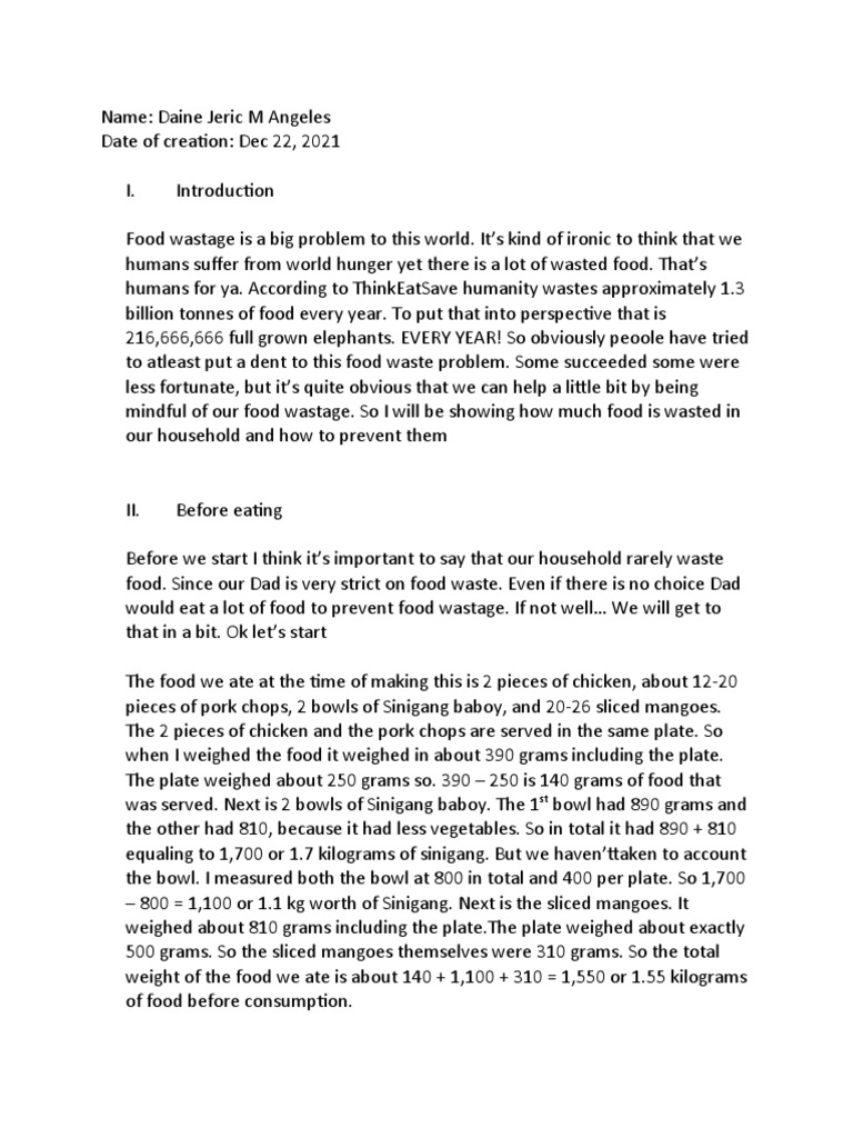 Reducing Household Food Waste Tips | PDF | Weight | Pet