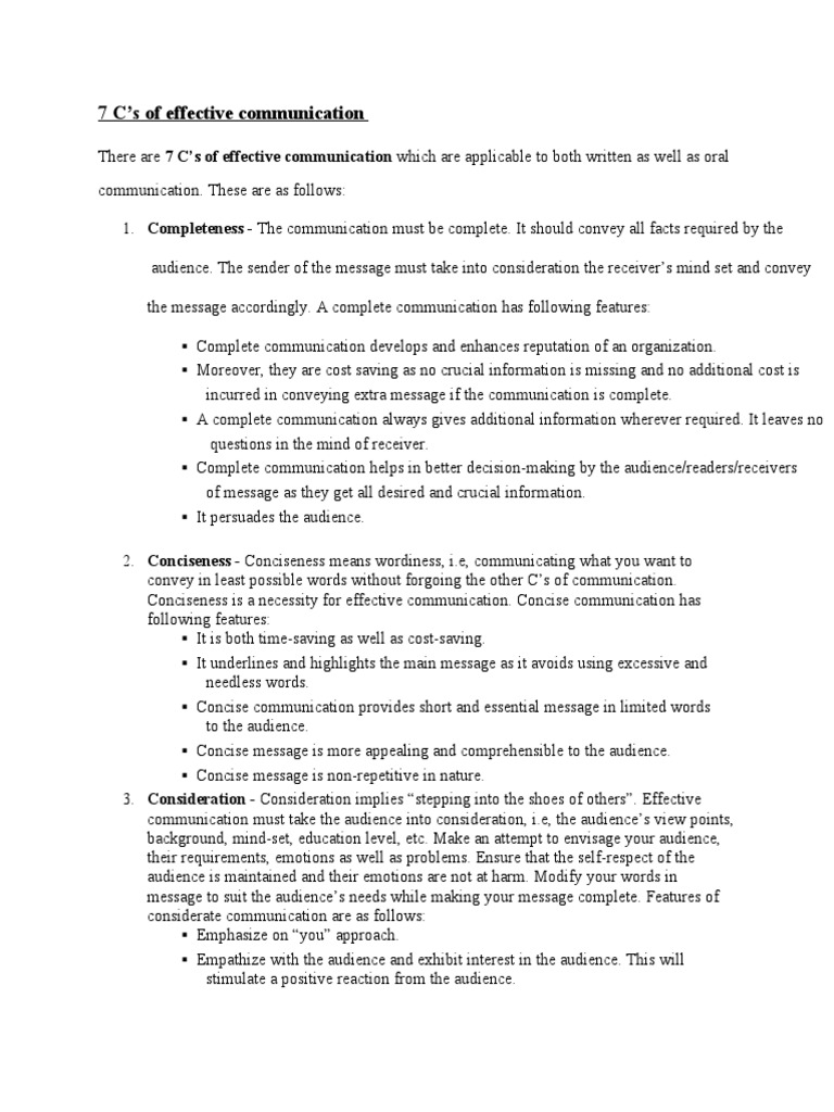 Seven C's of Communication | PDF | Communication | Information