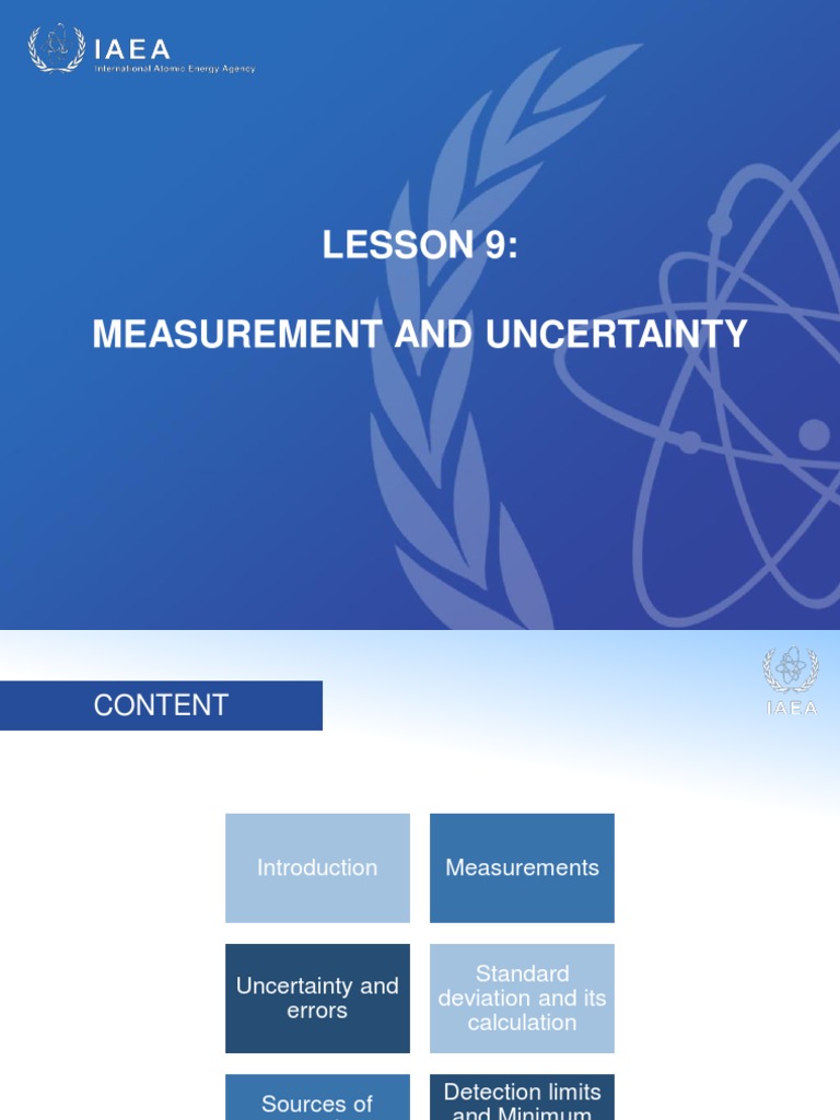 9 Measurement and Uncertainty IAEA | PDF | Uncertainty | Errors And Residuals