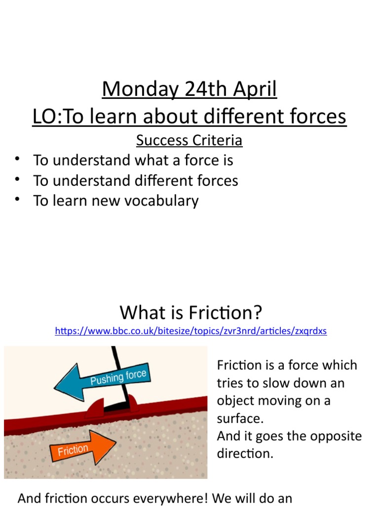Science Power Point (Intro To Forces-Upper KS2) | PDF | Force | Drag ...