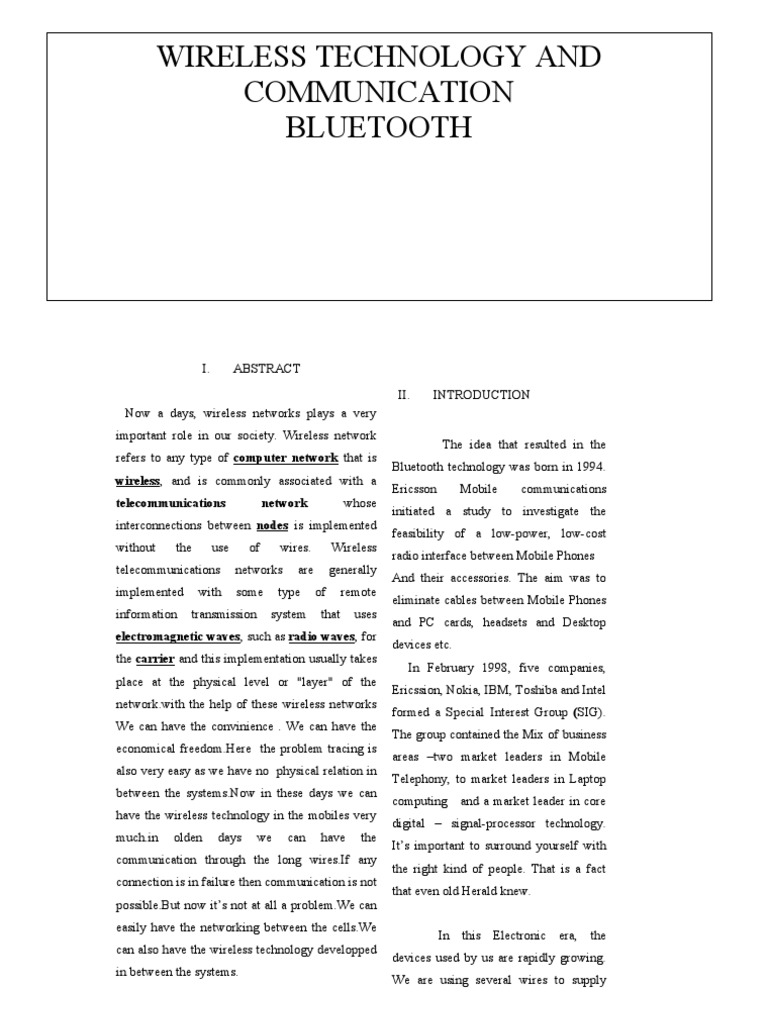 Bluetooth Technology Explained | PDF | Bluetooth | Wireless