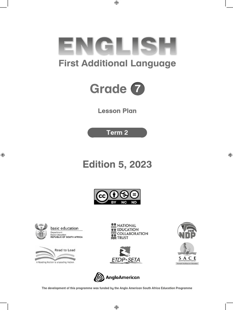 Grade 7 EFAL Term 2 Lesson Plan | PDF | Reading Comprehension | Learning