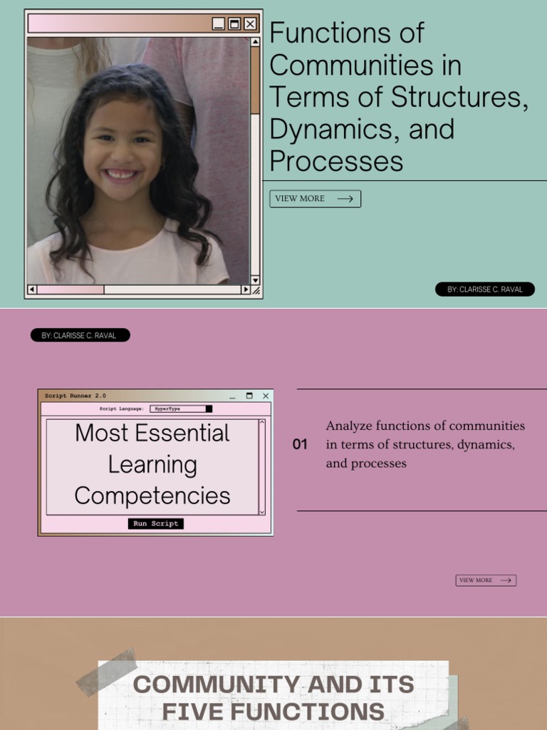 CESC Q3W3 Functions of Communities in Terms of Structures Dynamics and Processes | PDF | Career ...