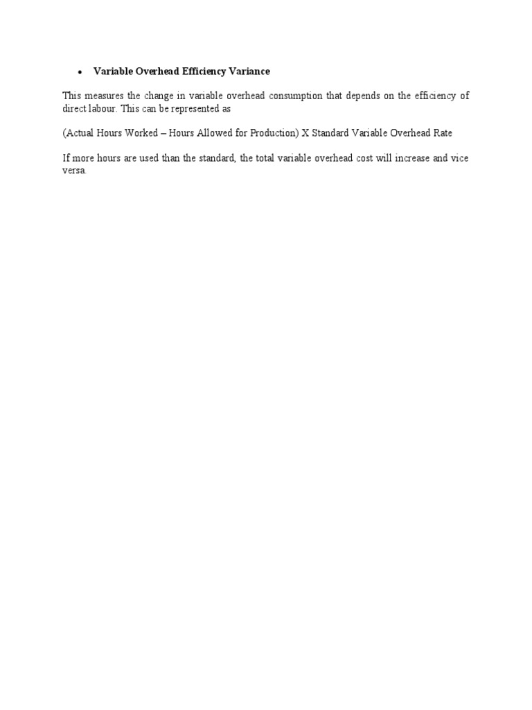 Variable Overhead Efficiency Guide | PDF