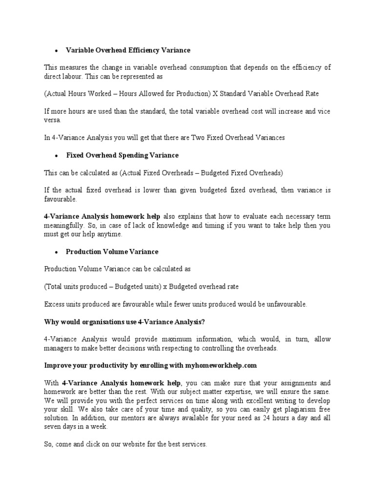 13 Four Way Variance | PDF