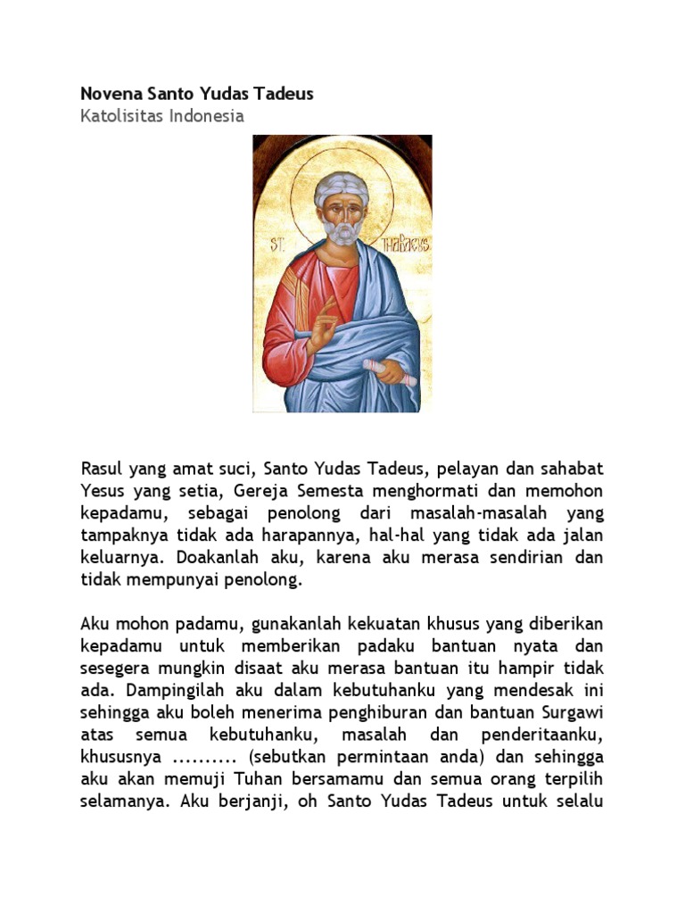 Novena Santo Yudas Tadeus | PDF