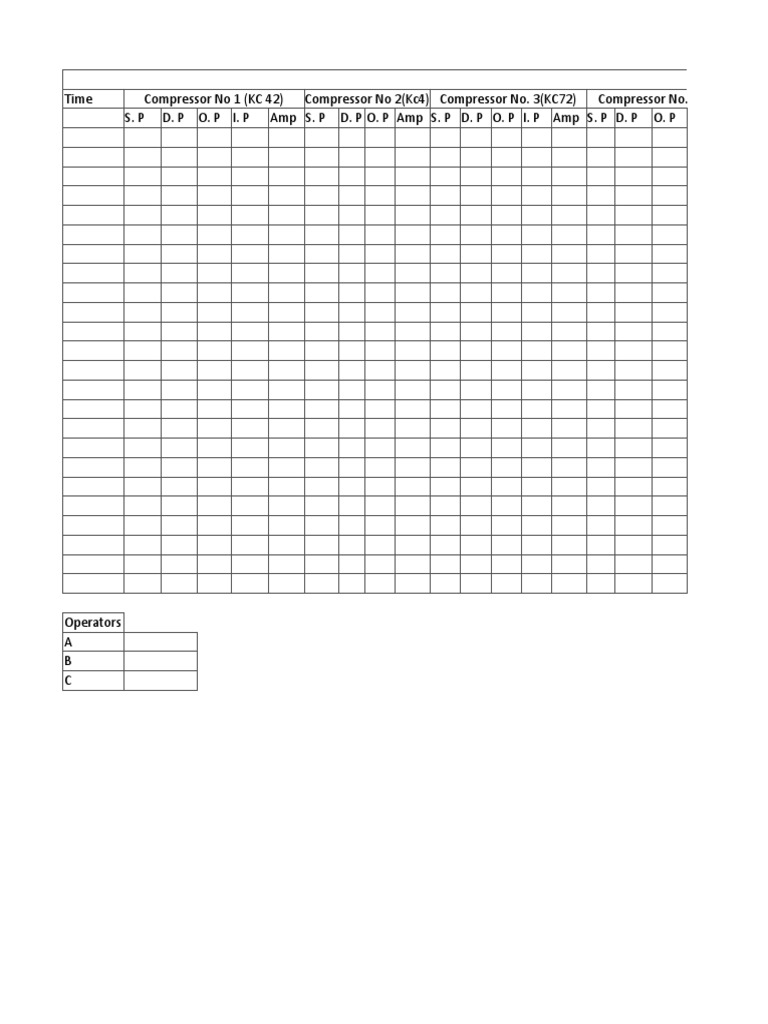 Compressor Log Book | PDF
