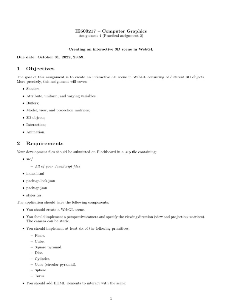 Assignment 4 | PDF | Shader | Web Gl