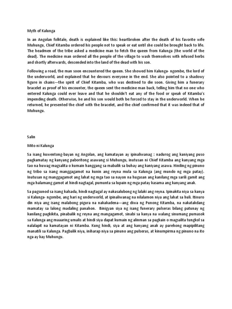 Myth Kalunga | PDF