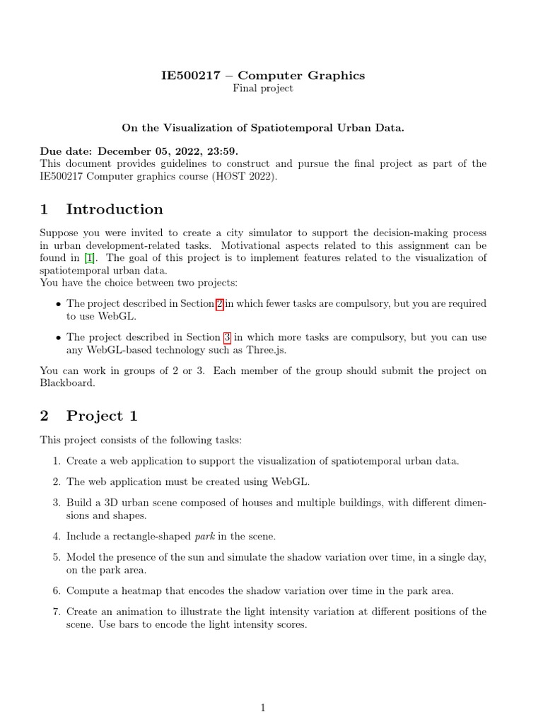 Assignment 5 | PDF | 3 D Computer Graphics | Visualization (Graphics)