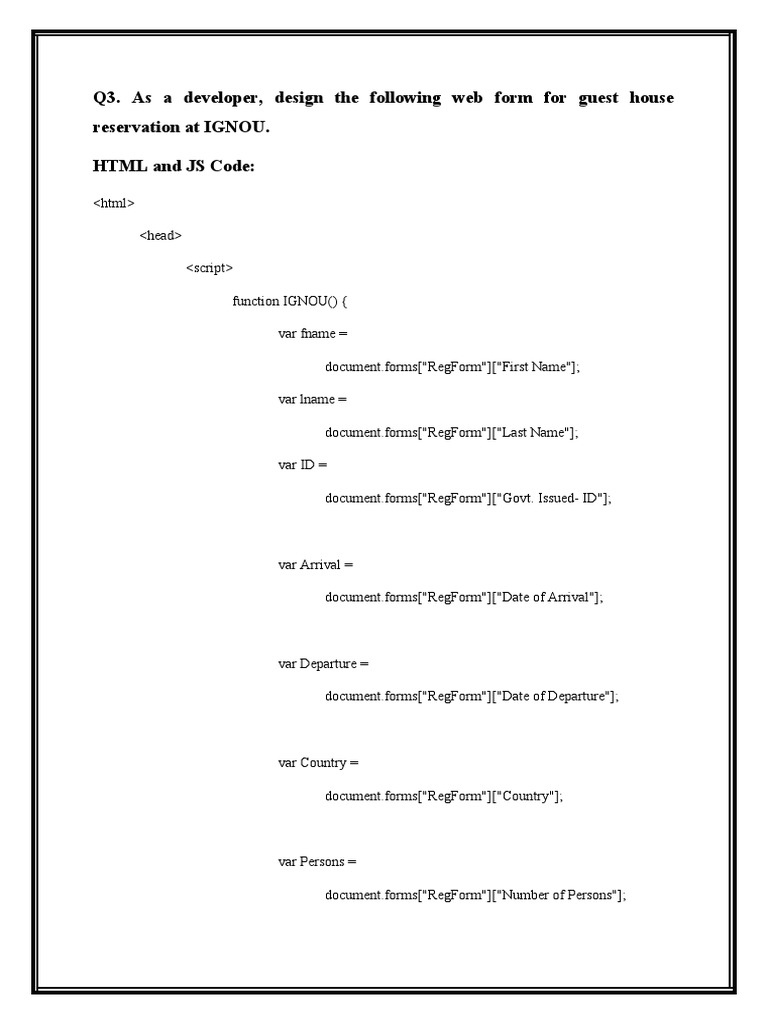 IGNOU Guest House Reservation | PDF | Web Development | Computer Science