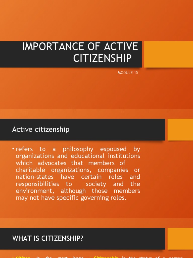 Importance of Active Citizenship | PDF | Citizenship | Democracy