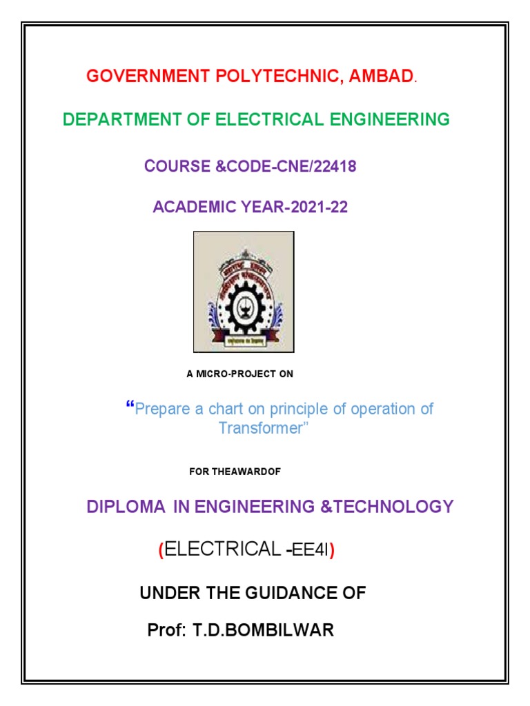 Cne Micro Project Ee244 | PDF | Transformer | Inductor