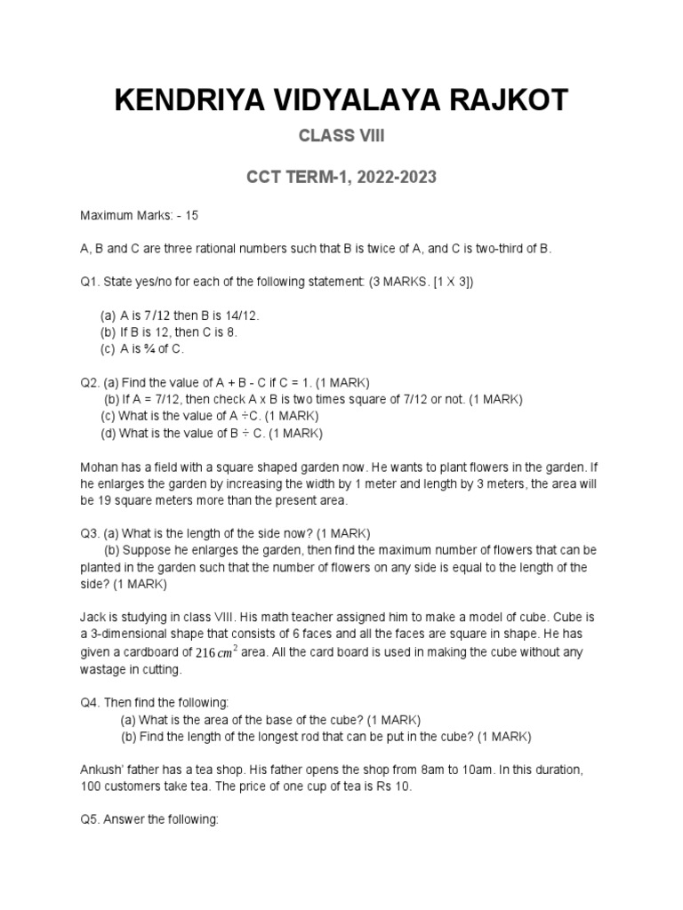 CCT Class Viii | PDF