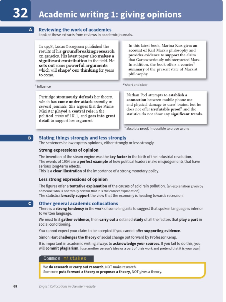 Academic Writing 1: Giving Opinions: Reviewing The Work of Academics ...