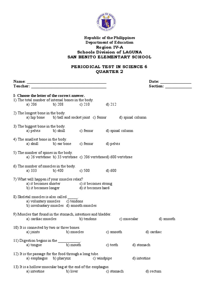 PT - Science 6 - Q2 With Tos | PDF | Gastrointestinal Tract | Ecosystem
