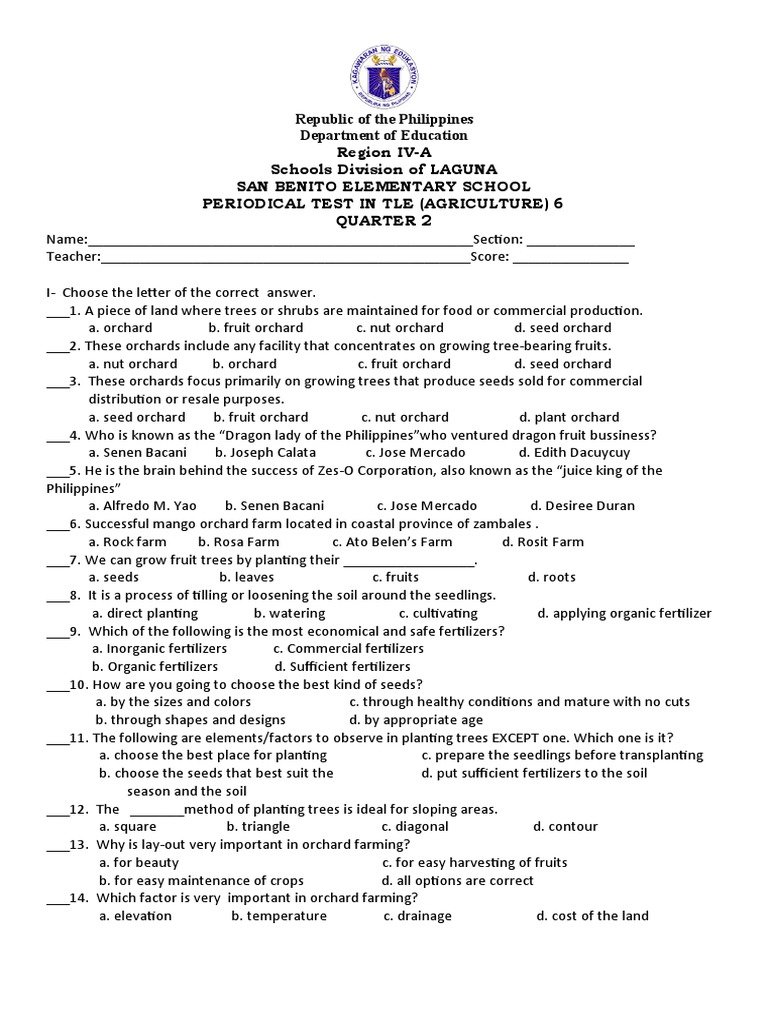 PT - Tle 6 - Q2 With Tos | Download Free PDF | Grafting | Aquaculture