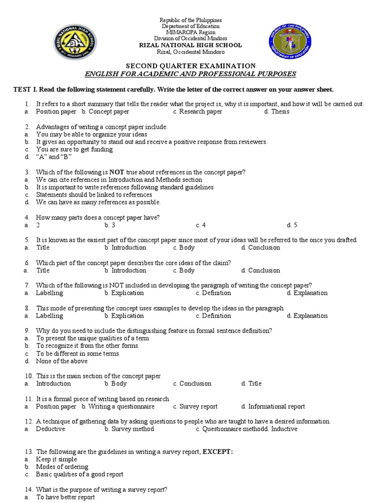 Q2 Exam Eapp | PDF | Thesis | Water Q2 Exam Eapp | PDF | Thesis | Water