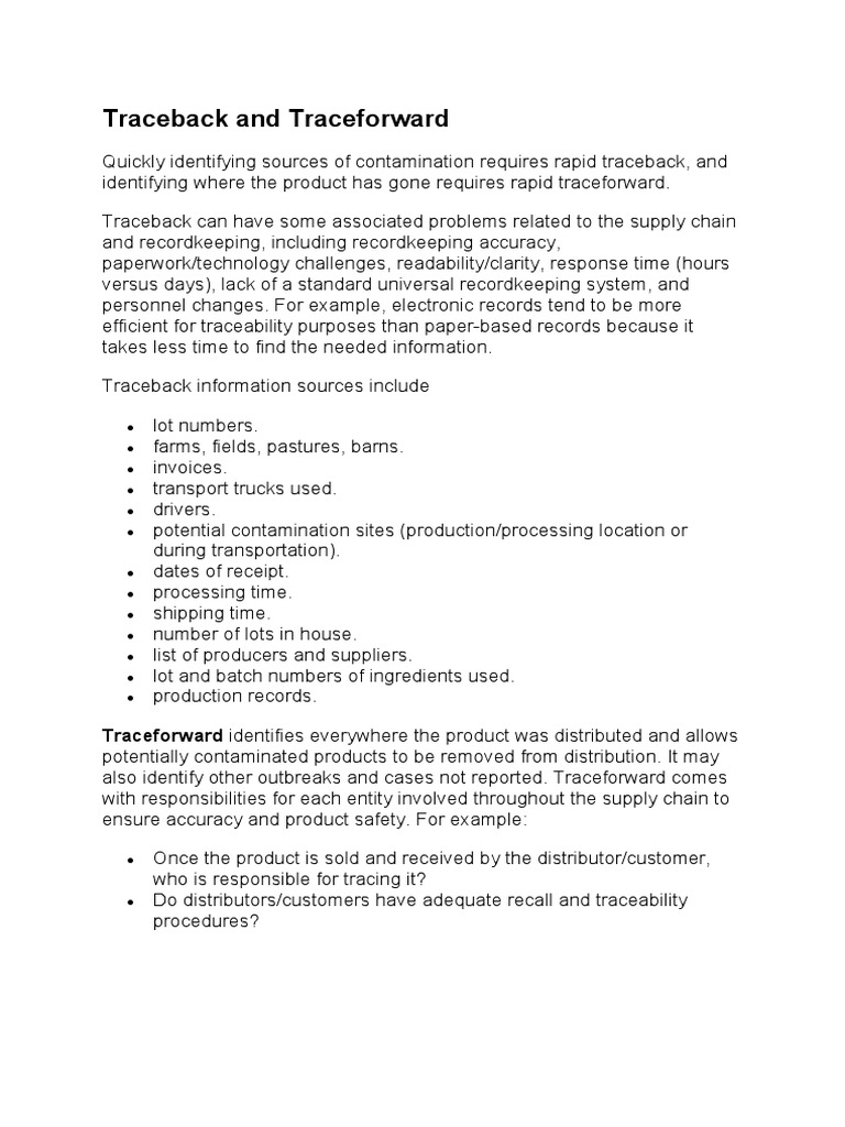 Traceback and Traceforward | PDF