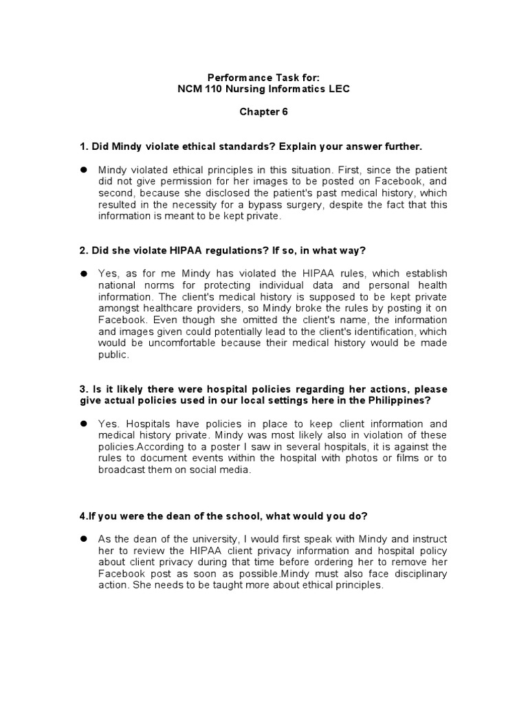Performance Task - Chapter 6 | PDF