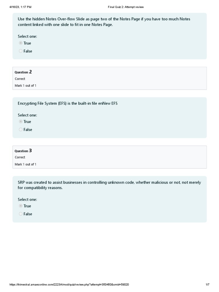 Final Quiz 1 - Attempt Review | PDF | Group Policy | Computer File