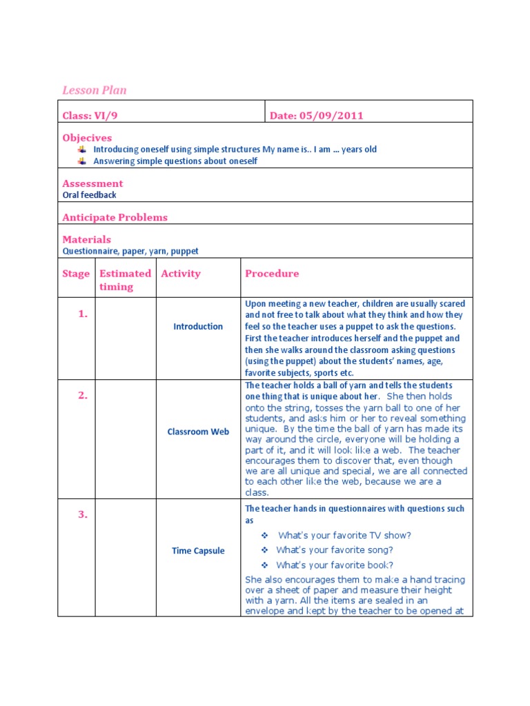 Lesson Plan | Download Free PDF | Lesson Plan | Education Theory
