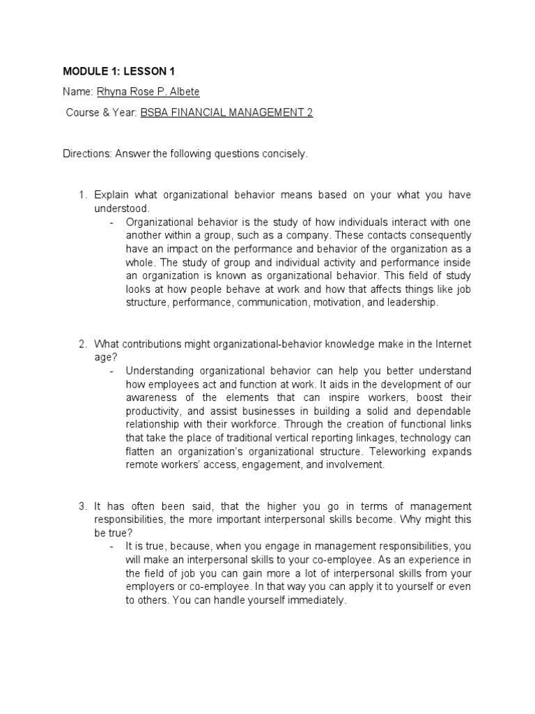 Module 1. Lesson 1 | PDF | Wealth Management | Extraversion And ...