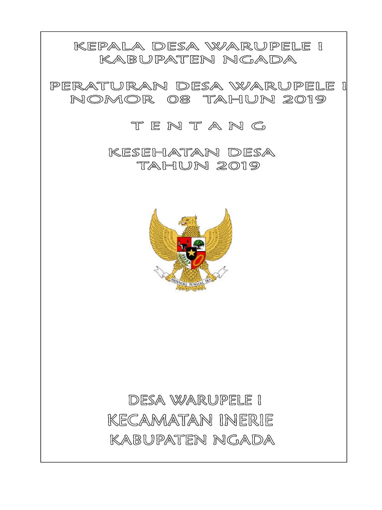 Contoh Perdes Kesehatan Desa | PDF
