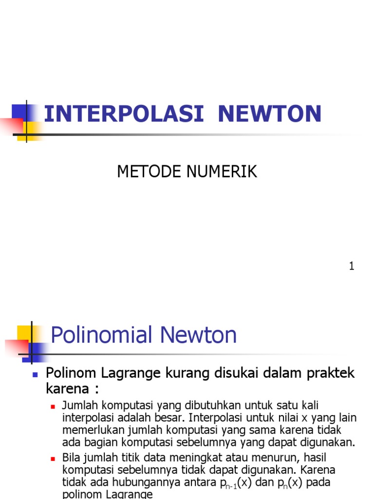 Polinomial Interpolasi Newton dan Lagrange | PDF