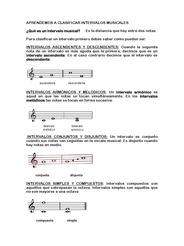Aprendemos A Clasificar Intervalos Musicales | PDF