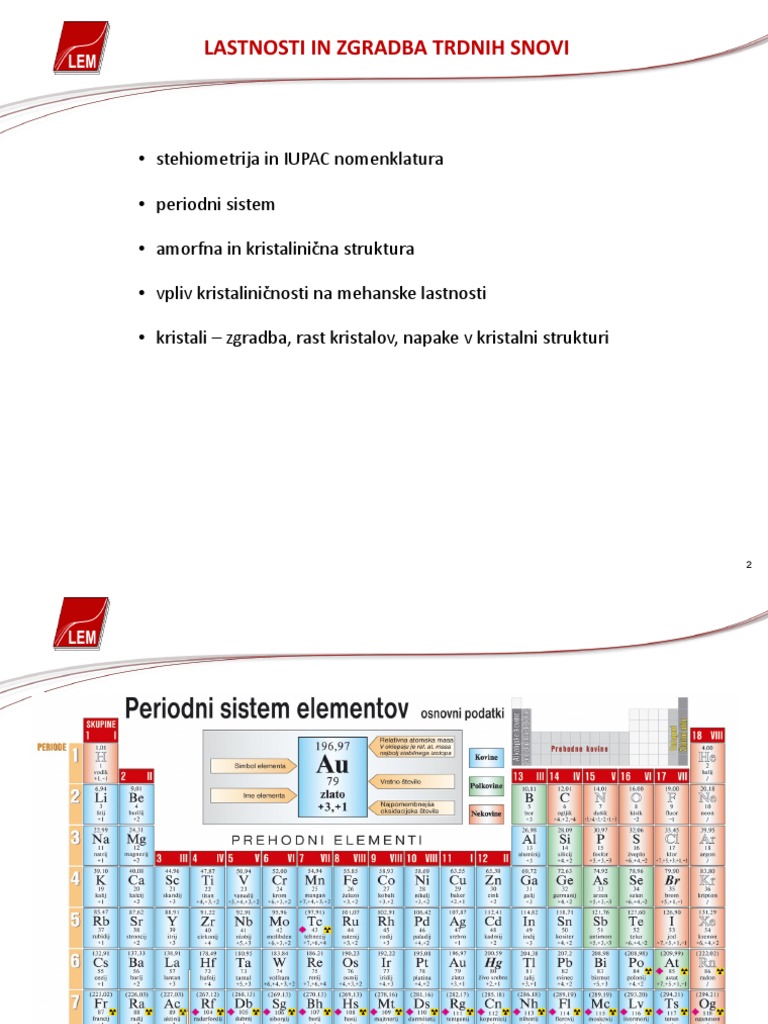 Lastnosti in Zgradba Trdnih Snovi | PDF