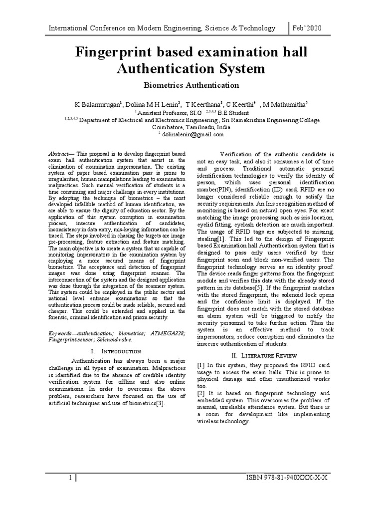 MEST Paper | PDF | Biometrics | Fingerprint