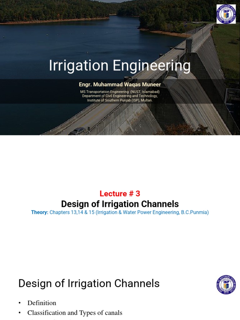 Irrigation Engineering | PDF | Drainage Basin | Canal