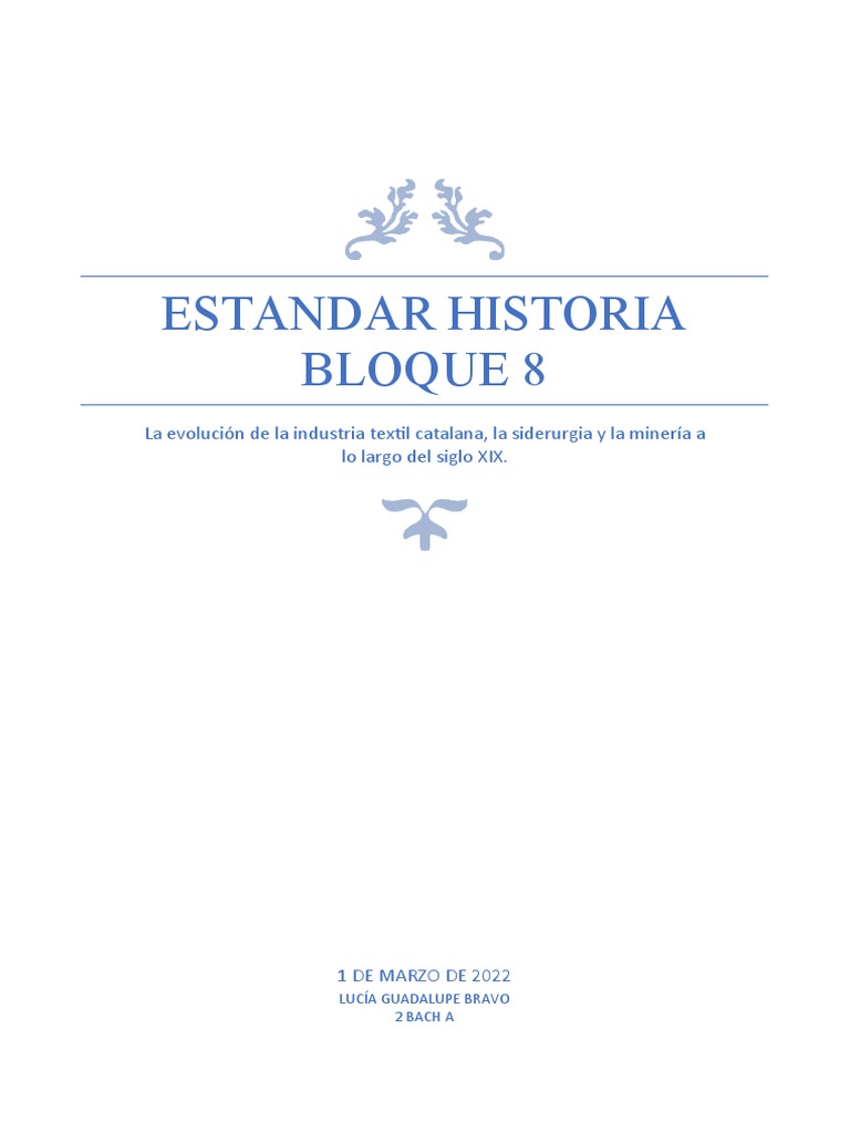 Estandar Historia Bloque 8 | PDF | España | Agricultura