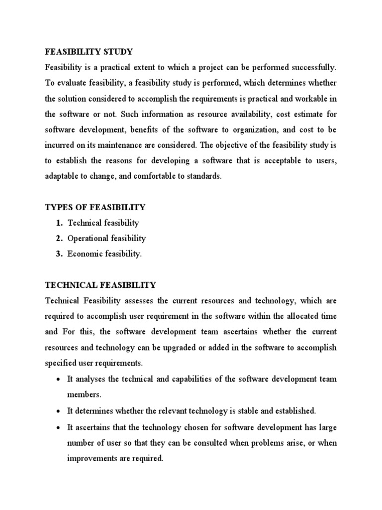 Assessing the Practicality and Viability of a Software Project Through a Feasibility Study | PDF ...