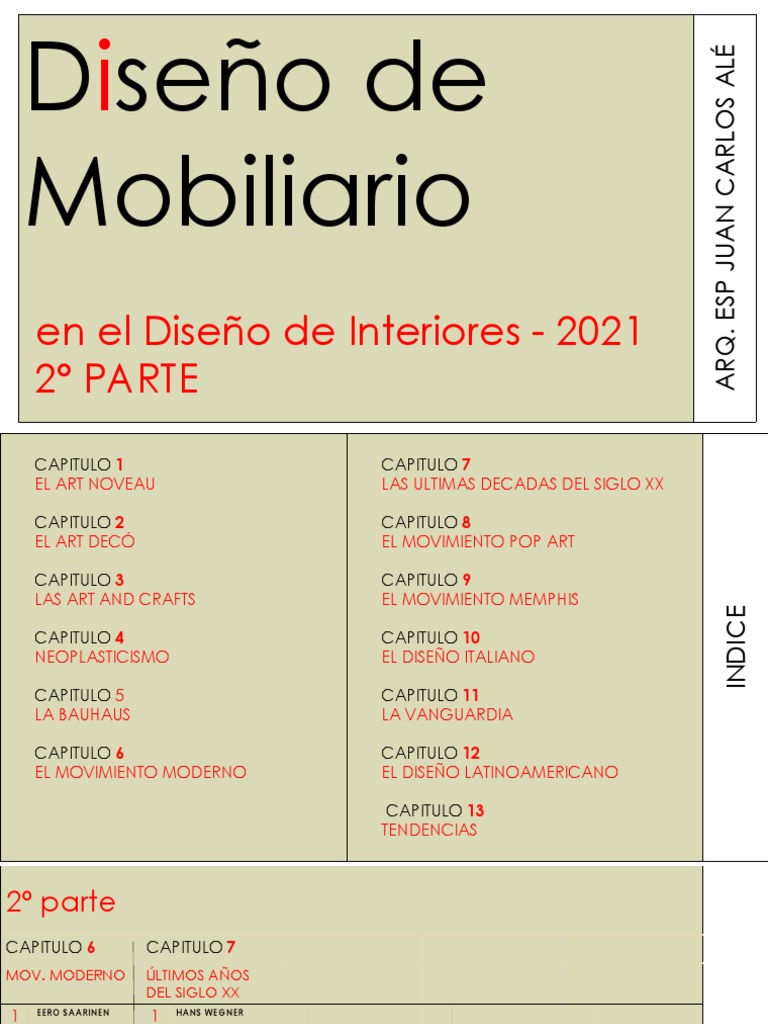 Diseño De Mobiliario En El Diseño De Interiores 2021 2 Parte Pdf