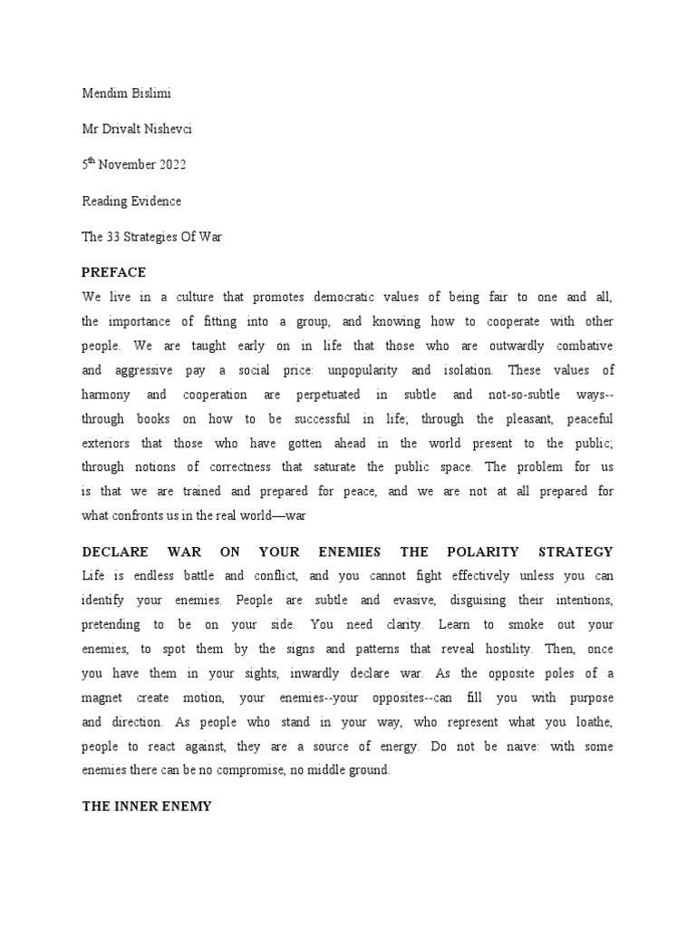 The Art of War: Strategies for Identifying and Utilizing Enemies to ...