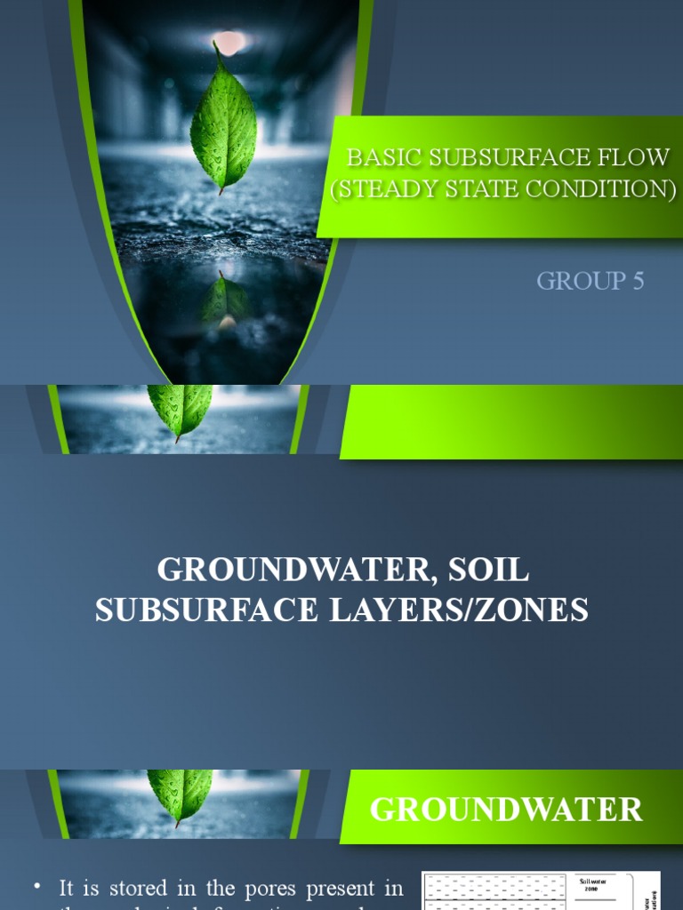 Basic Subsurface Flow (Steady State Condition) : Group 5 | PDF ...