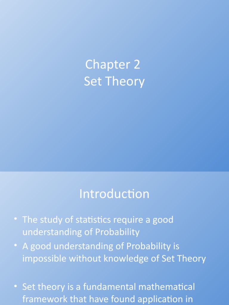 Chap 2 Set Theory | PDF | Set (Mathematics) | Numbers