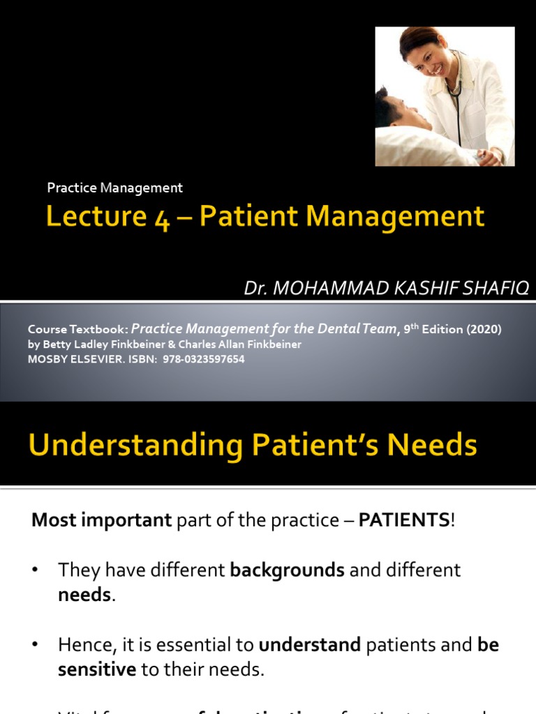 Lecture 4 Slides - Patient Management | PDF | Nonverbal Communication | Psychology