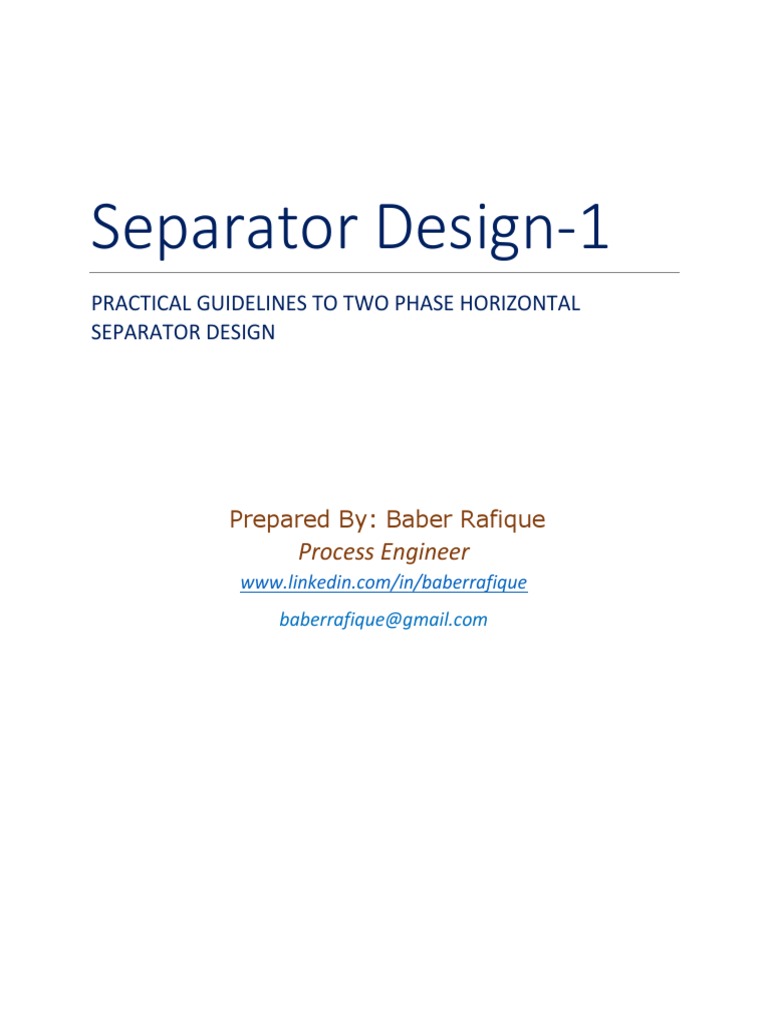 Separator Design-1 | PDF | Gases | Liquids