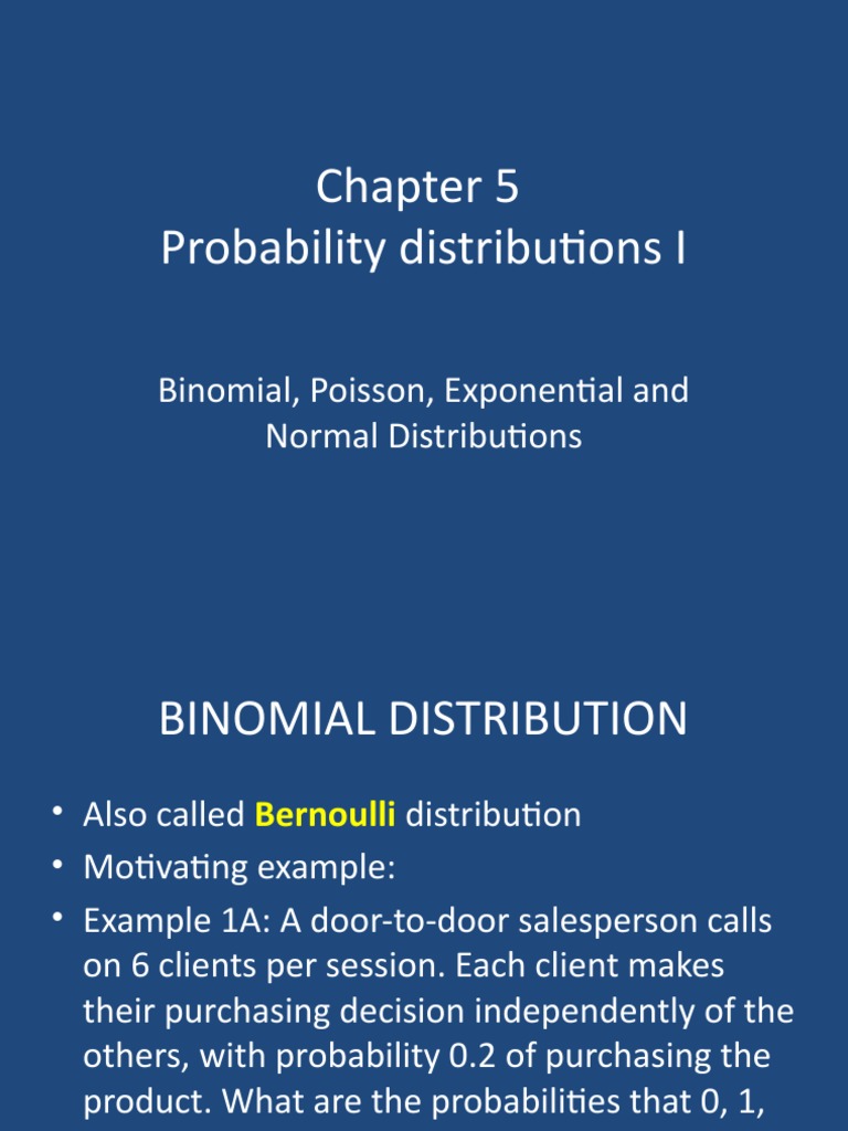 Chap 5 Prob Distributions I | PDF | Normal Distribution | Poisson ...