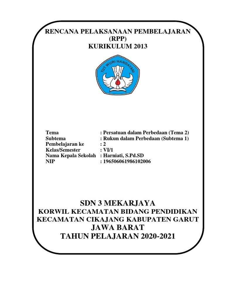 Rencana Pelaksanaan Pembelajaran (RPP) Kurikulum 2013: SDN 3 Mekarjaya ...