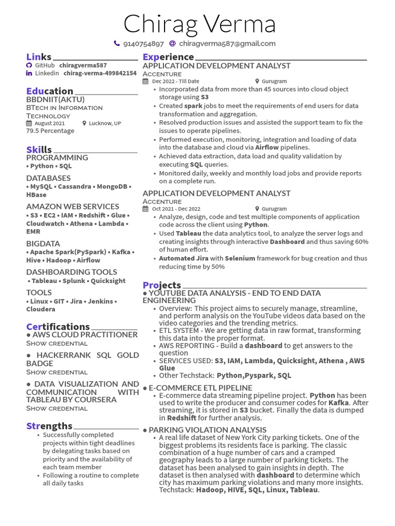 Chirag Verma Resume 3 | PDF | Apache Spark | Information Retrieval