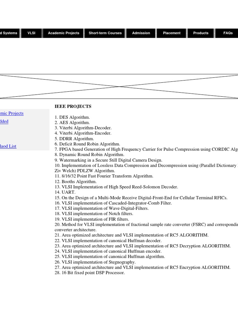 Ieee Projects: Academic Projects Embedded Vlsi DSP Downlaod List | PDF | Data Compression ...